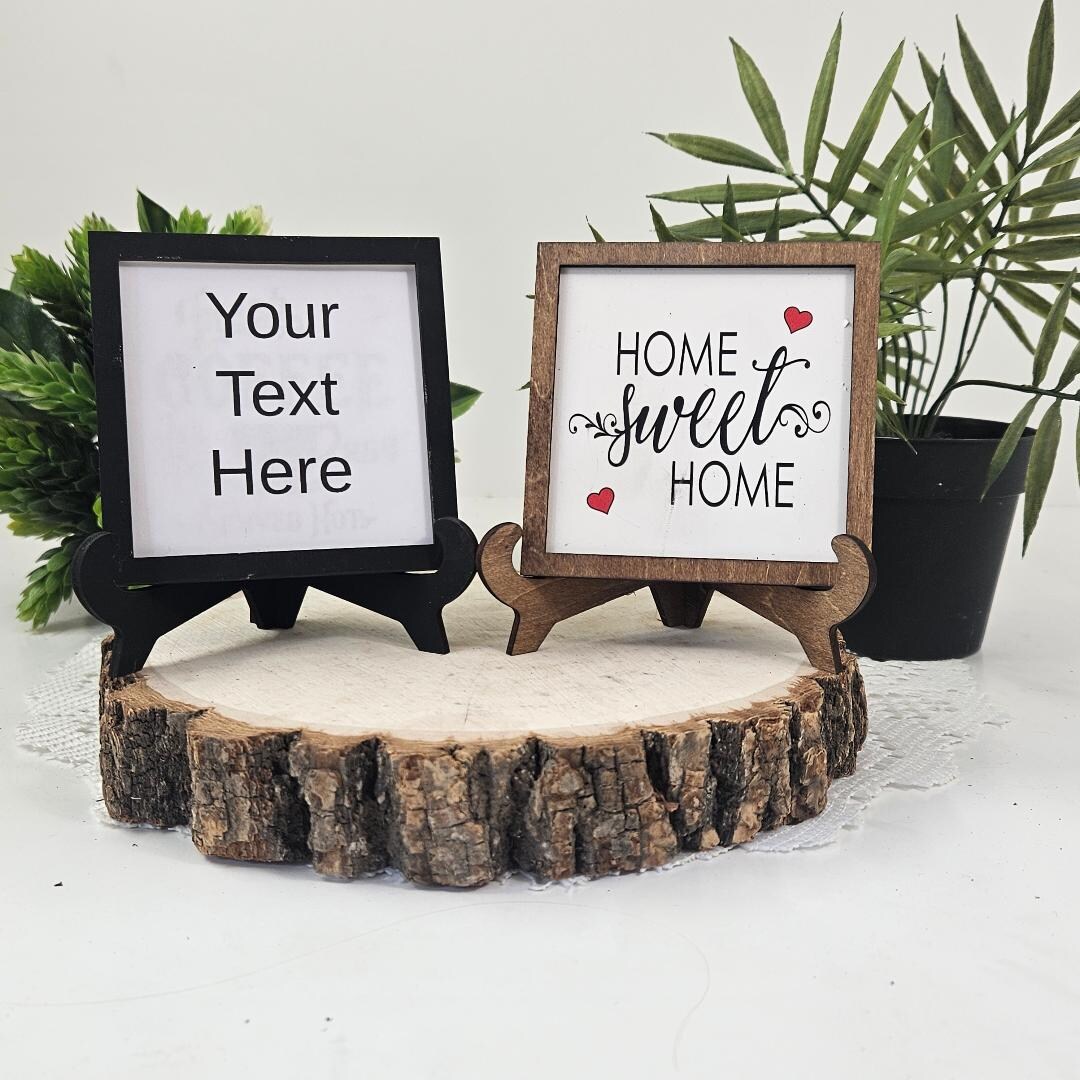 Personalized Framed Mini Wood Sign | Tiered Tray Decor | Make Your Own ...