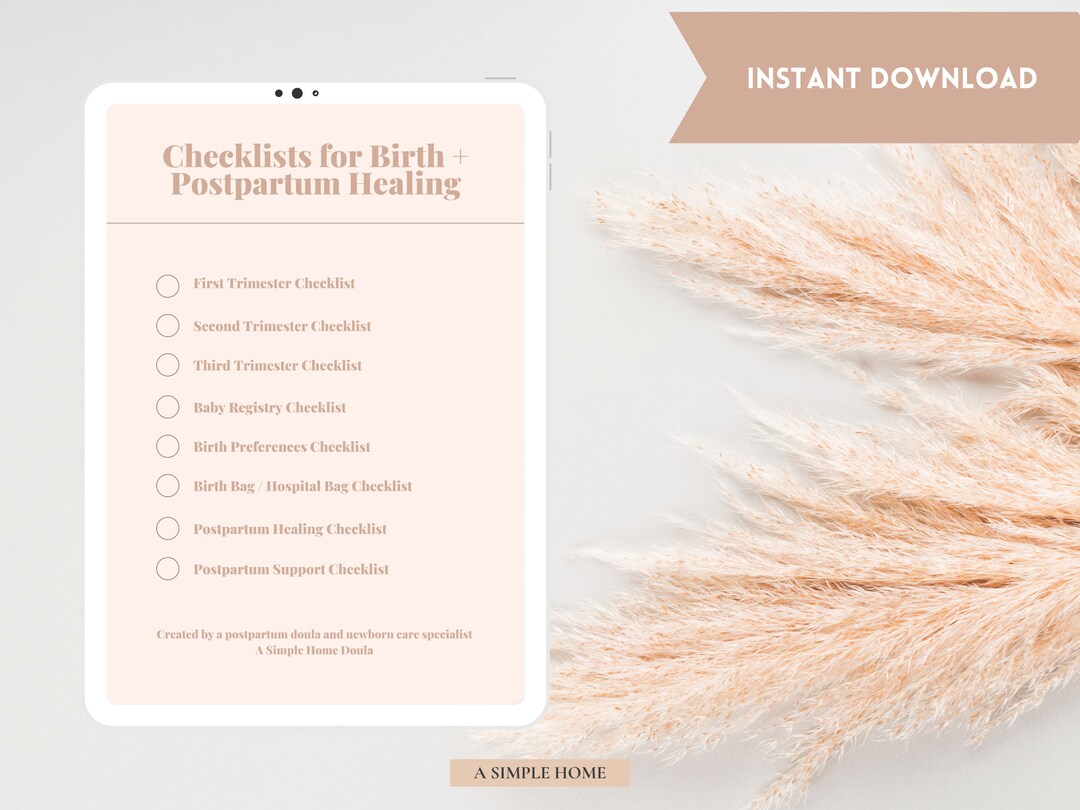 Birth + Postpartum Checklists / First, Second, Third Trimester ...