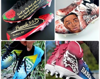 Custom Hand Painted Jordan 1 Softball Cleats - Etsy