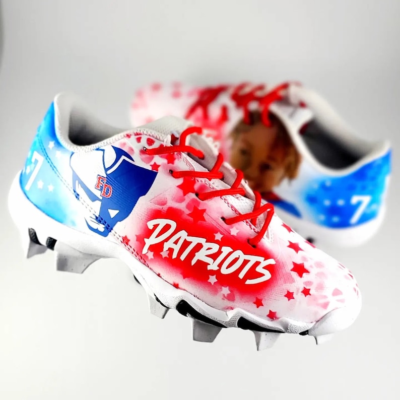 Custom Hand Painted Portrait Themed Cleats - Etsy