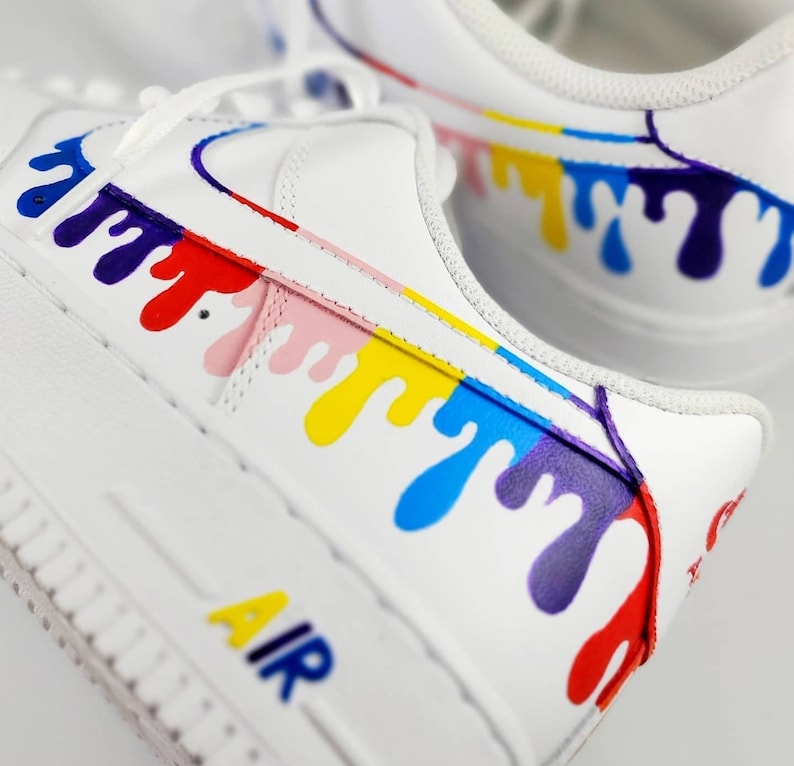 Rainbow Drip Custom Nike Air Force 1 - Etsy