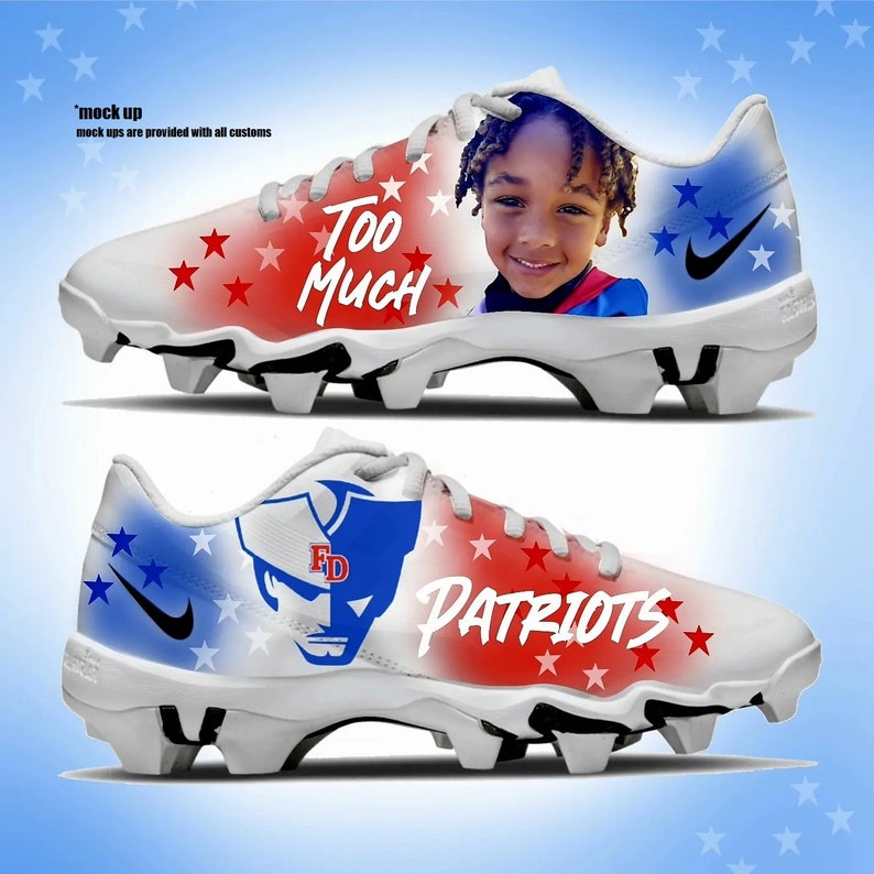 Custom Hand Painted Portrait Themed Cleats - Etsy