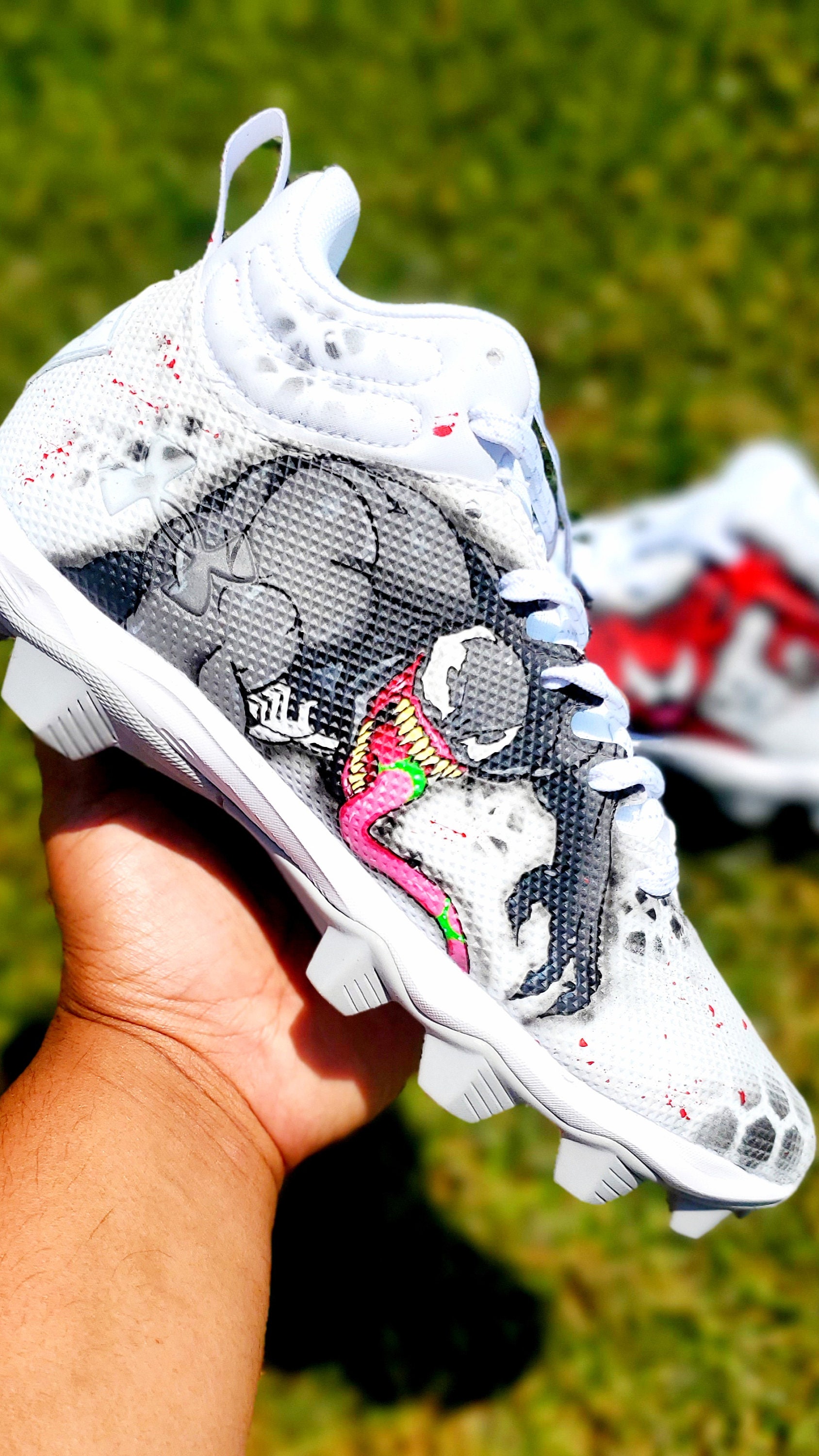 Custom Comic Villain Hand Painted Cleats - Etsy