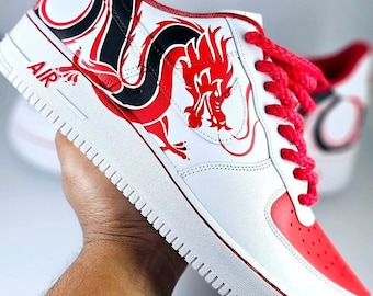 Custom Wave and Dragon Nike Air Force 1 - Etsy