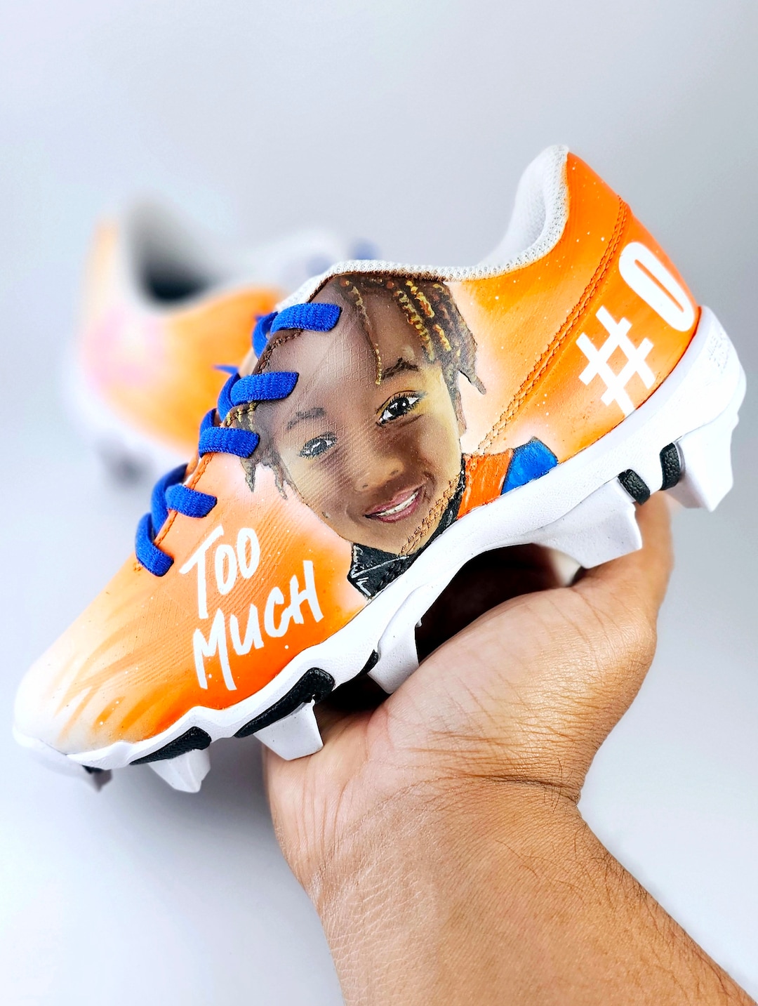 Custom Portrait Themed Hand Painted Cleats - Etsy