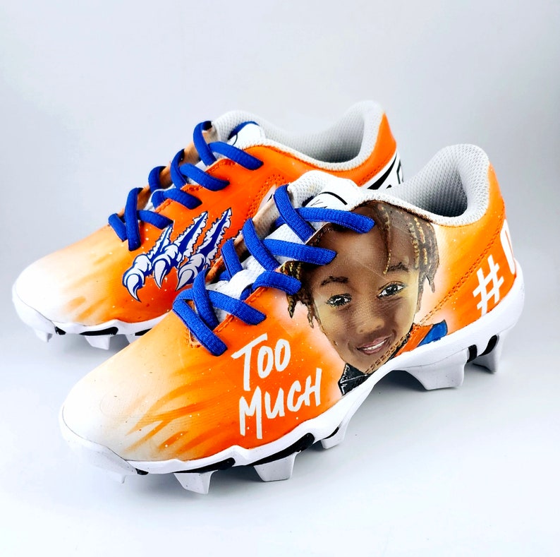 Custom Portrait Themed Hand Painted Cleats - Etsy