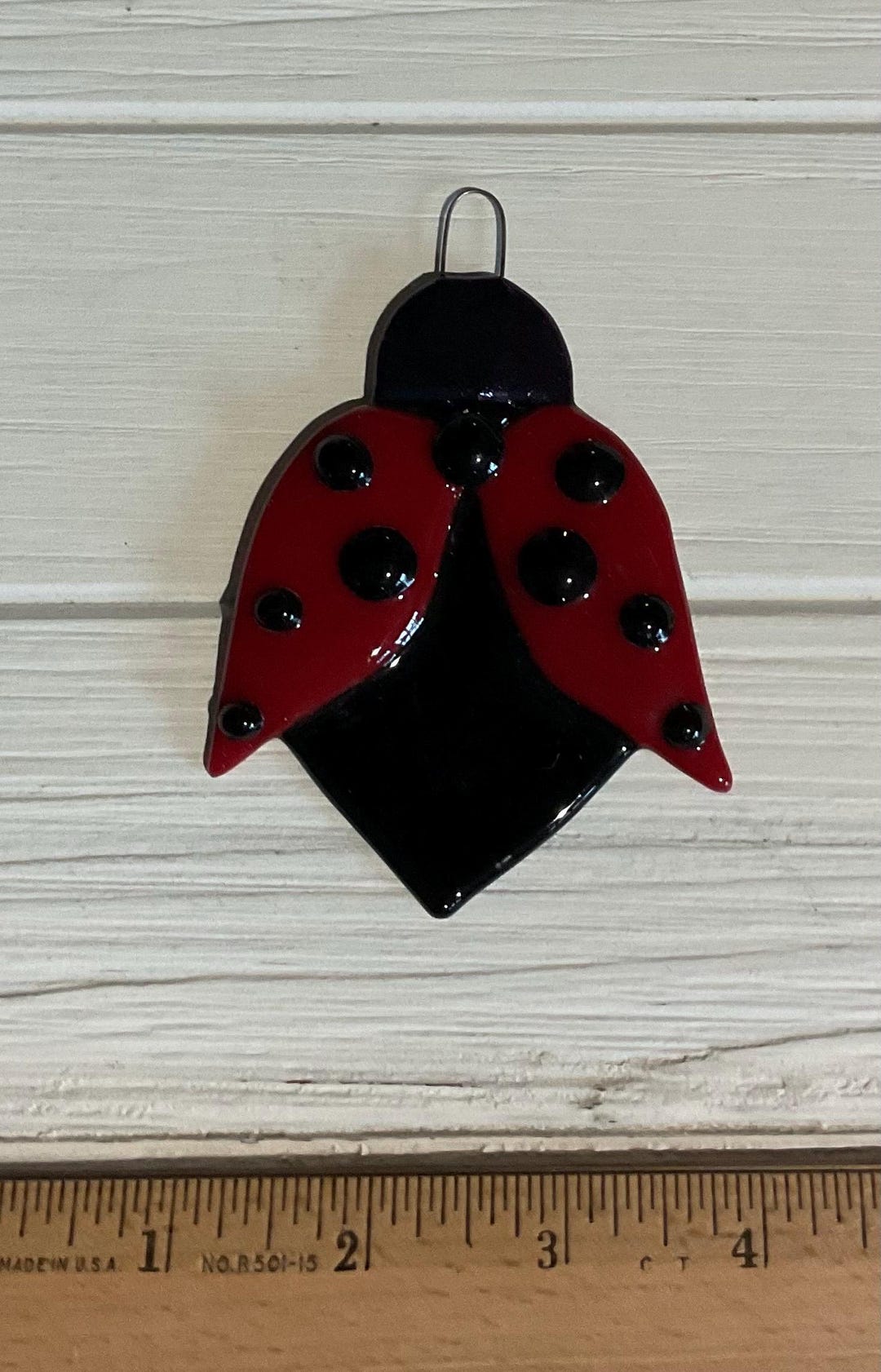 Ladybug Fused Glass Sun Catcher, Ornament, Garden Art, Plant ...