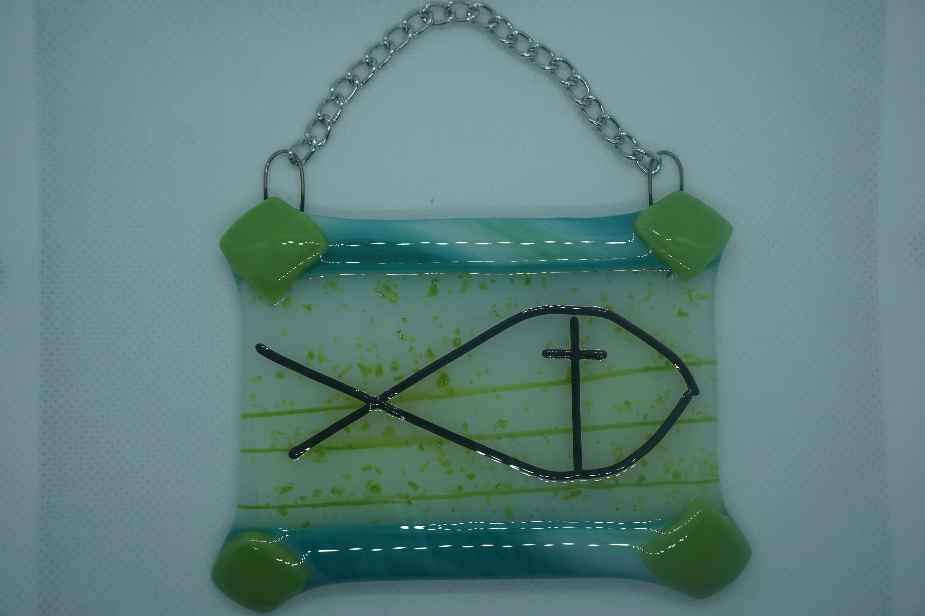 Christian Fish, Fused Glass, Wall Plaque, Garden Art, Hand Made ...
