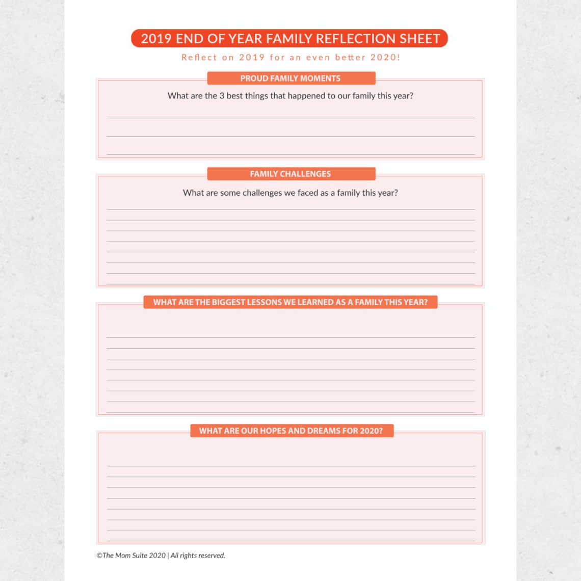 Family Goals 2020, Family Goal Template, Family Goal Setting Worksheet ...