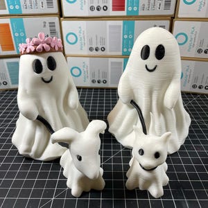 Super Cute 3d Printed Ghost Walking Dog or Cat Light up Ornament Figure ...