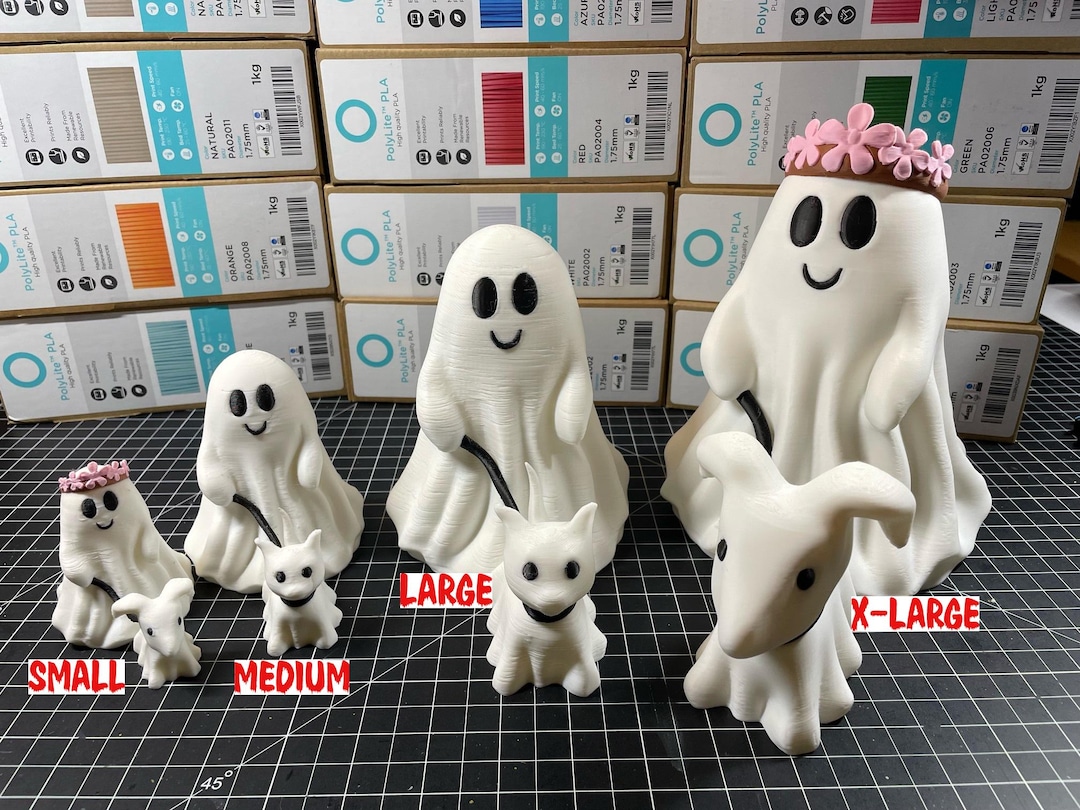 Super Cute 3d Printed Ghost Walking Dog or Cat Light up Ornament Figure ...