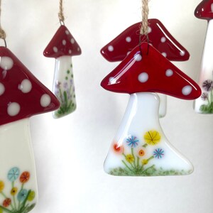 Fused Glass Toadstool Suncatcher Mushroom Flower Garden - Etsy