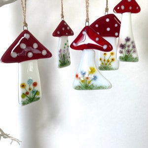 Fused Glass Toadstool Suncatcher Mushroom Flower Garden - Etsy