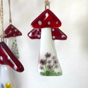Fused Glass Toadstool Suncatcher Mushroom Flower Garden - Etsy