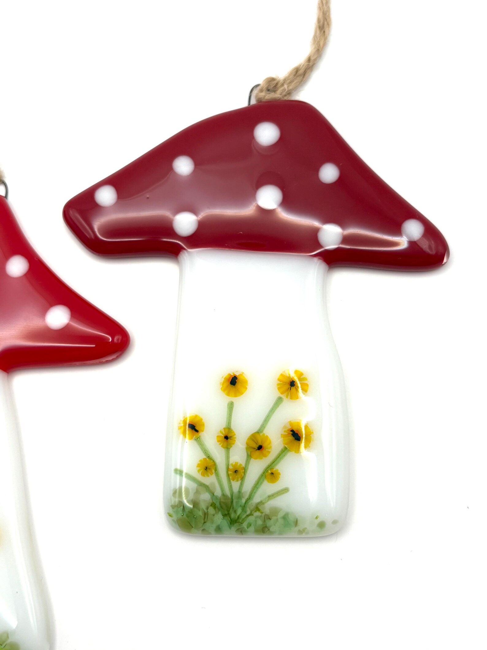 Fused Glass Toadstool Suncatcher: Handmade Floral Garden Decoration - Etsy