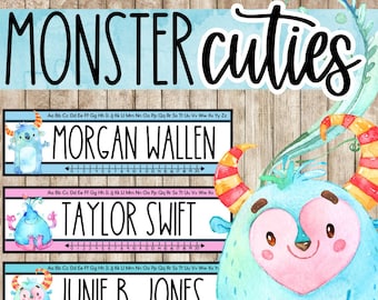 Monster Cuties Classroom Helpers/job Chart With EDITABLE Name Cards ...