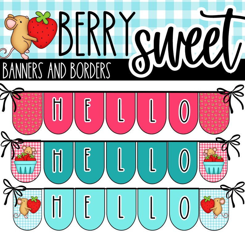 Berry Sweet Strawberry Classroom Decor Set ONE With EDITABLE Elements ...