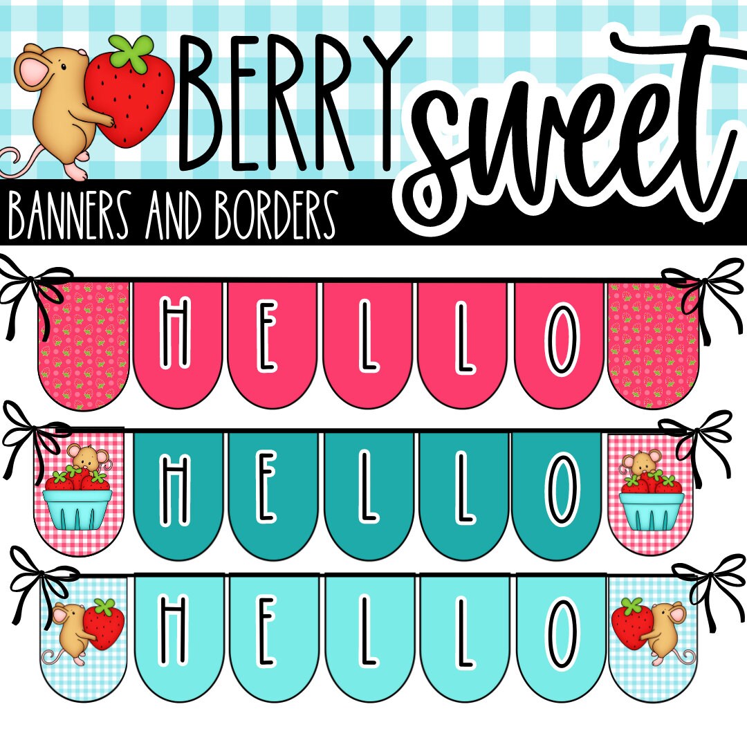 Berry Sweet Strawberry Classroom Decor Set ONE With EDITABLE Elements ...
