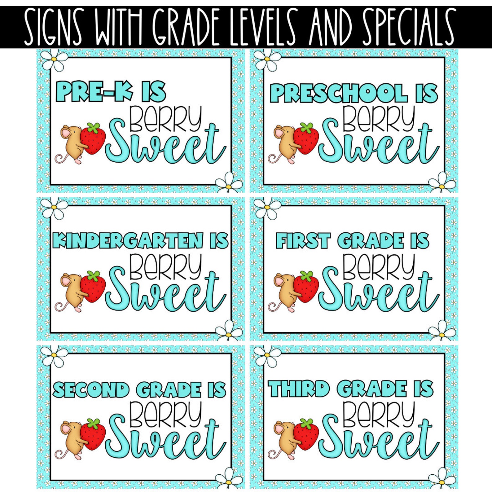 Berry Sweet Strawberry Classroom Decor Set ONE With EDITABLE Elements ...