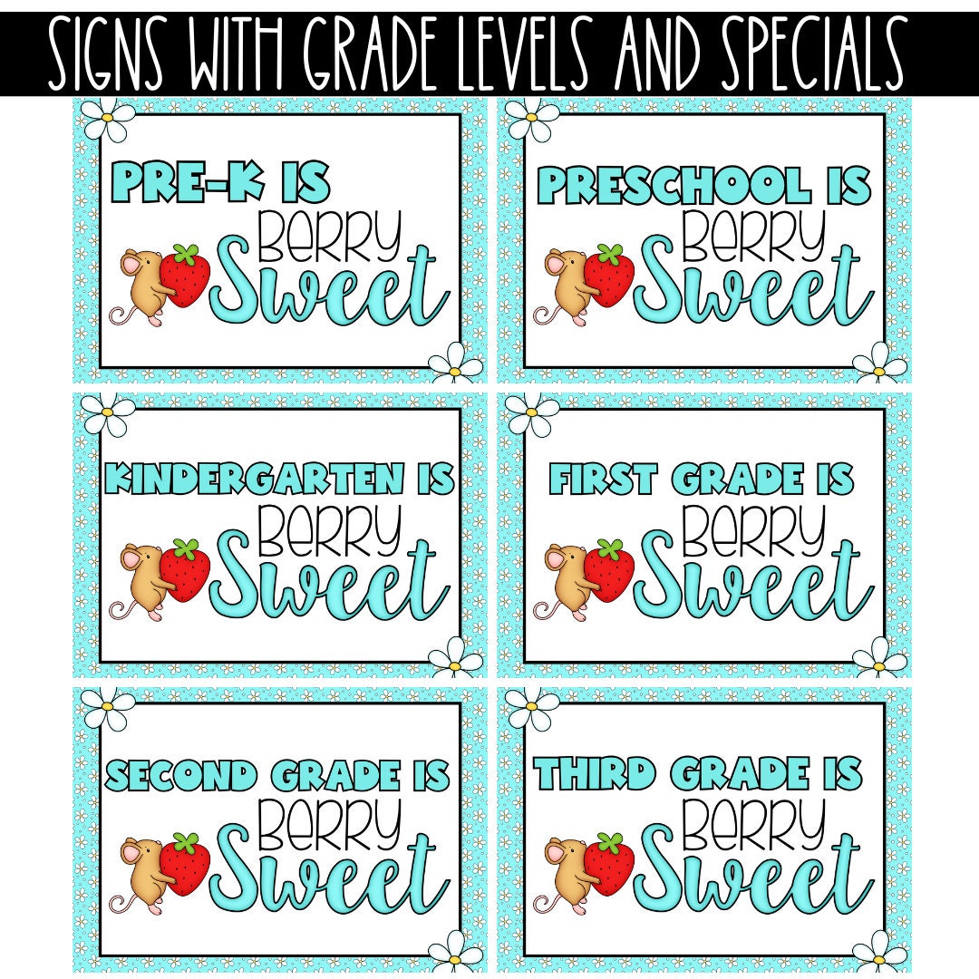 Berry Sweet Strawberry Classroom Decor Set ONE With EDITABLE Elements ...