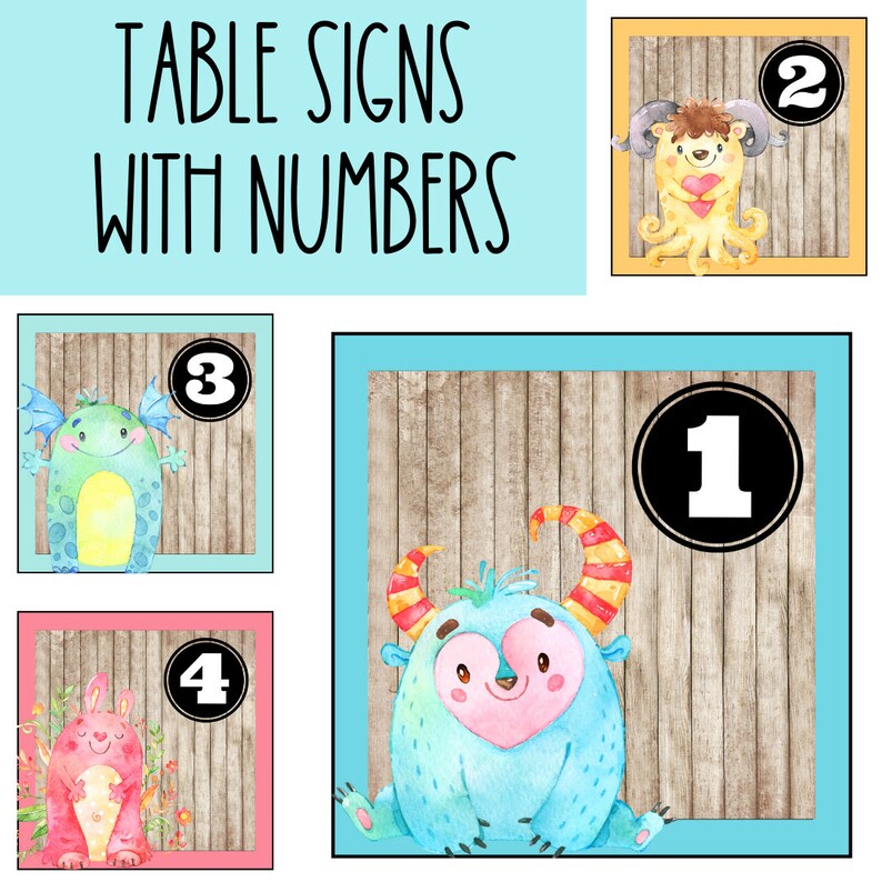 Monster Cuties Classroom Table and Group Signs - Etsy