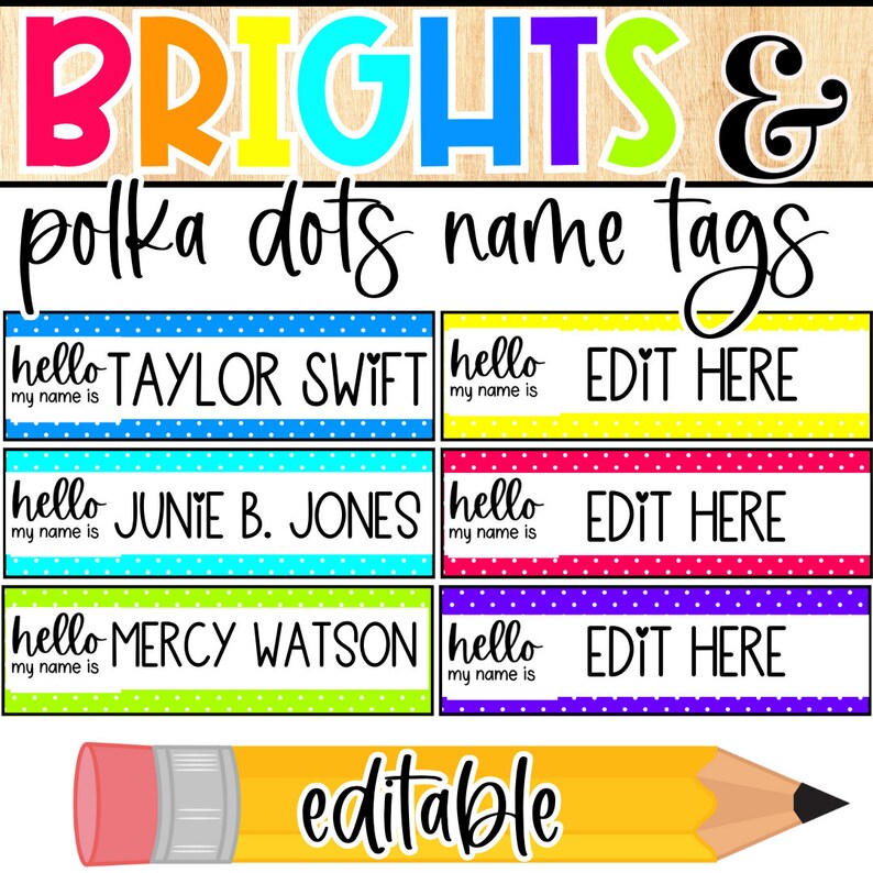 BRIGHT Polka Dot EDITABLE Classroom Decor BUNDLE: 450 Pages of ...