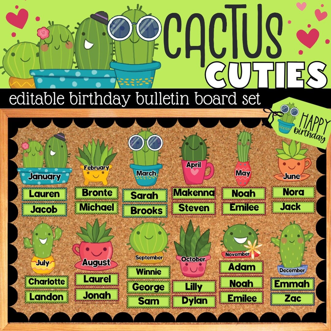 Cactus Birthday Bulletin Board Set - Etsy