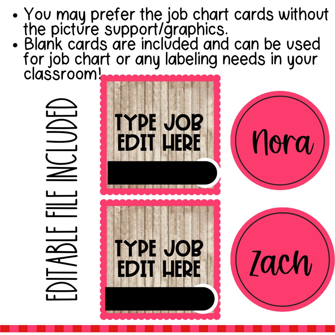 Classroom Helpers | Classroom Job Chart | Berry Sweet Theme EDITABLE - Etsy