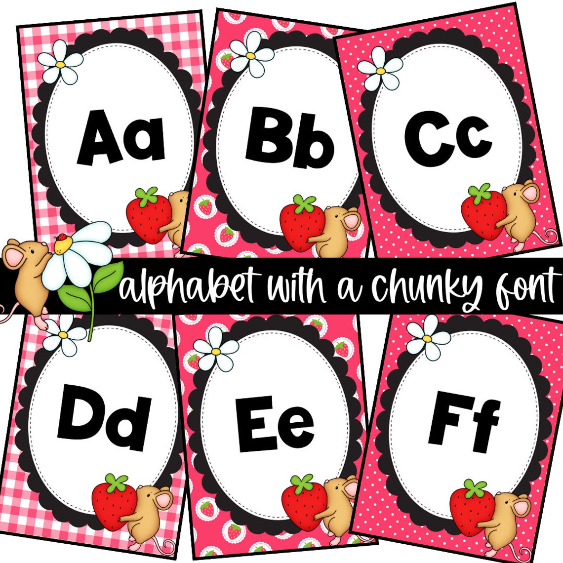 Berry Sweet Classroom Alphabet Posters | EDITABLE - Etsy