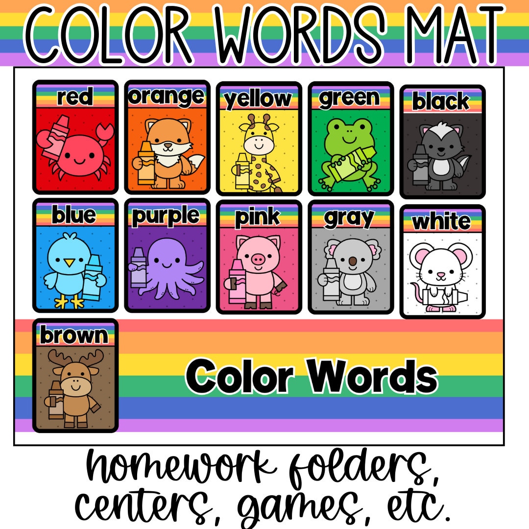 Cute Classroom Color Posters Color Flashcards and Color Mats for ...