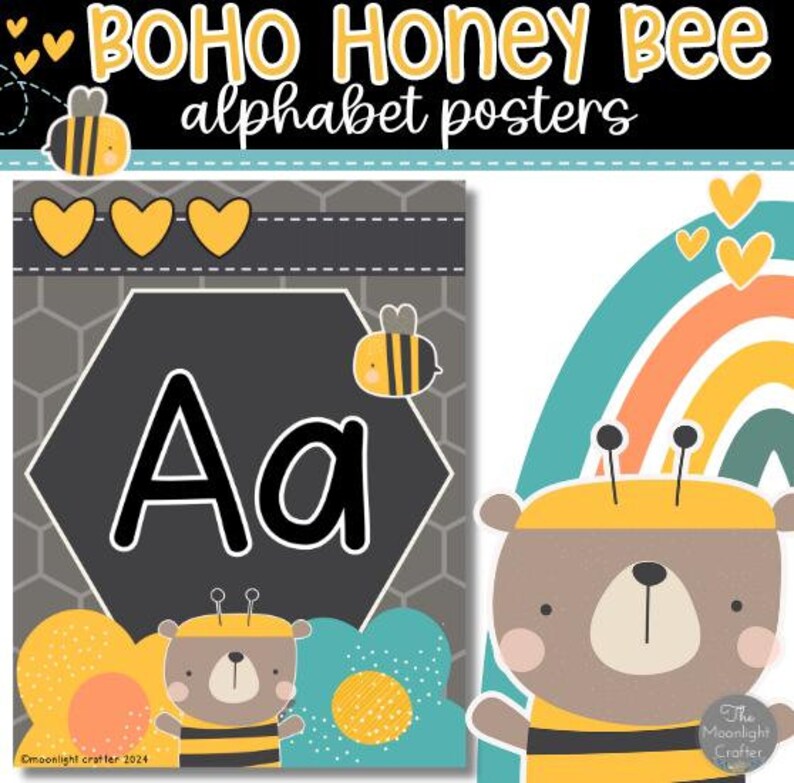 Classroom Alphabet Posters With FOUR Font Options and an EDITABLE CANVA ...