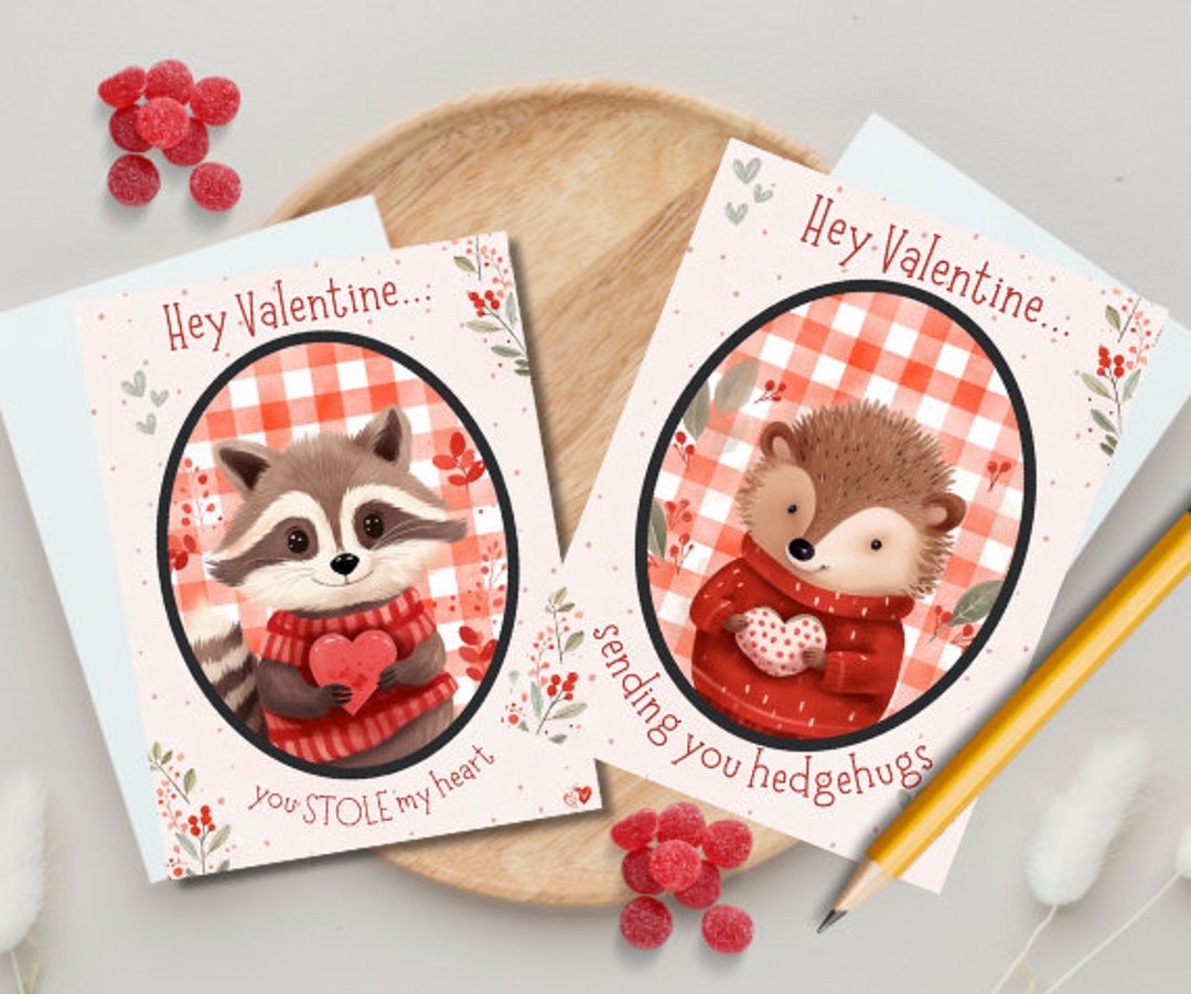 Woodland Animal Valentine Cards | Digital Download | Printable ...