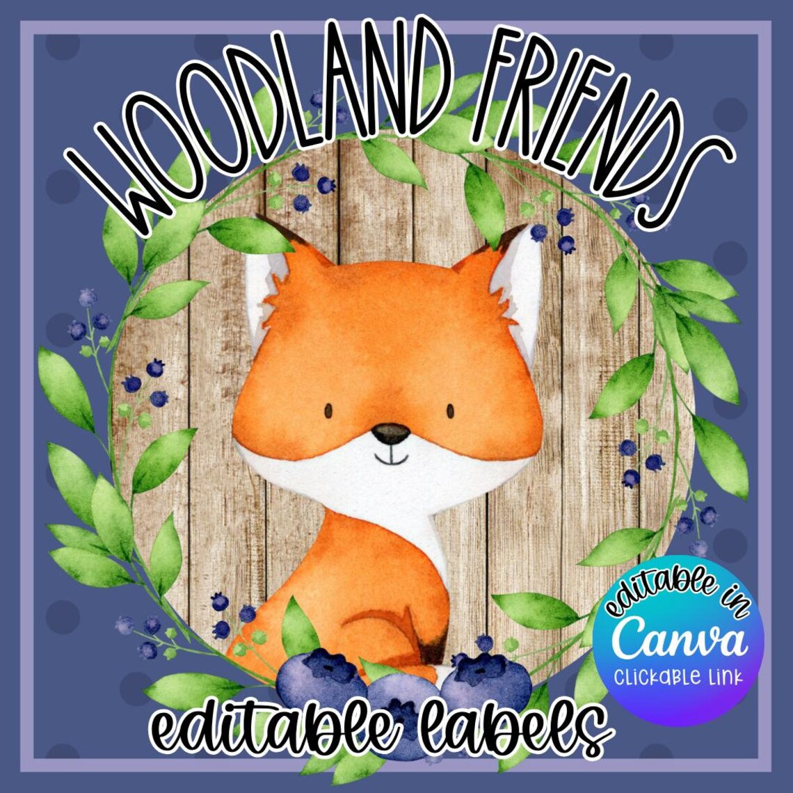 Woodland Animal Labels | EDITABLE in CANVA - Etsy