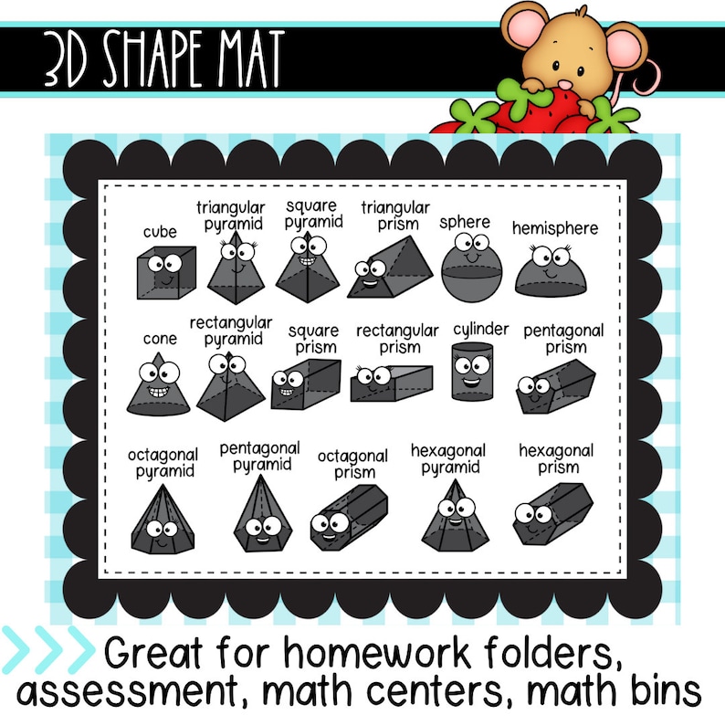 2D and 3D Shape Posters and Shape Mats | EDITABLE Berry Sweet Theme - Etsy