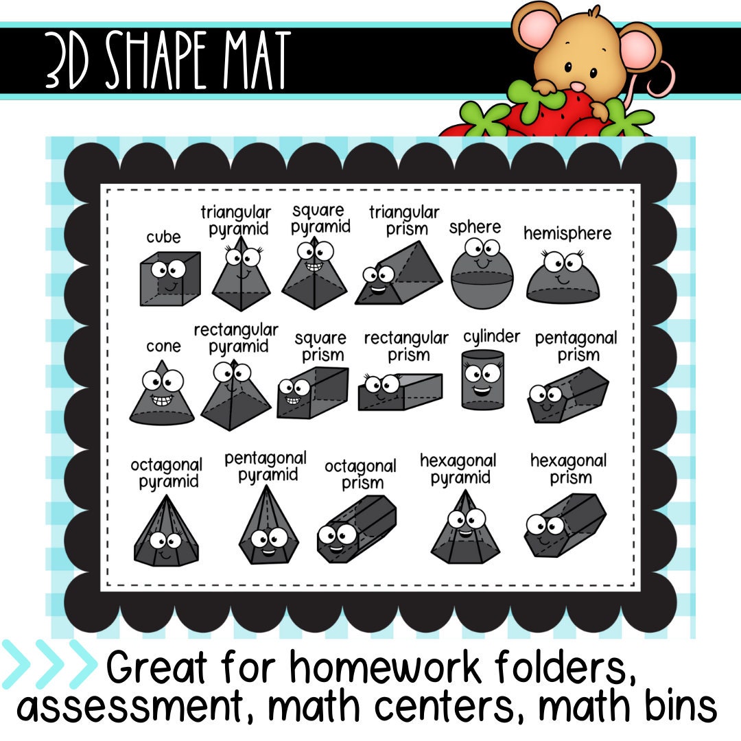 2D and 3D Shape Posters and Shape Mats | EDITABLE Berry Sweet Theme - Etsy