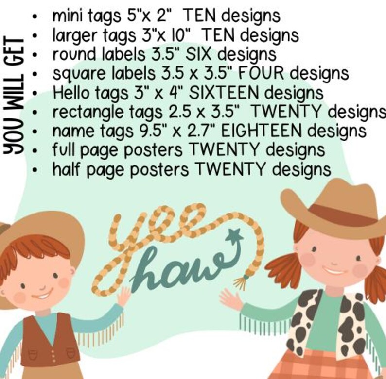 Cowboys and Cactus Western EDITABLE Decor Bundle | Build Your Own Decor ...