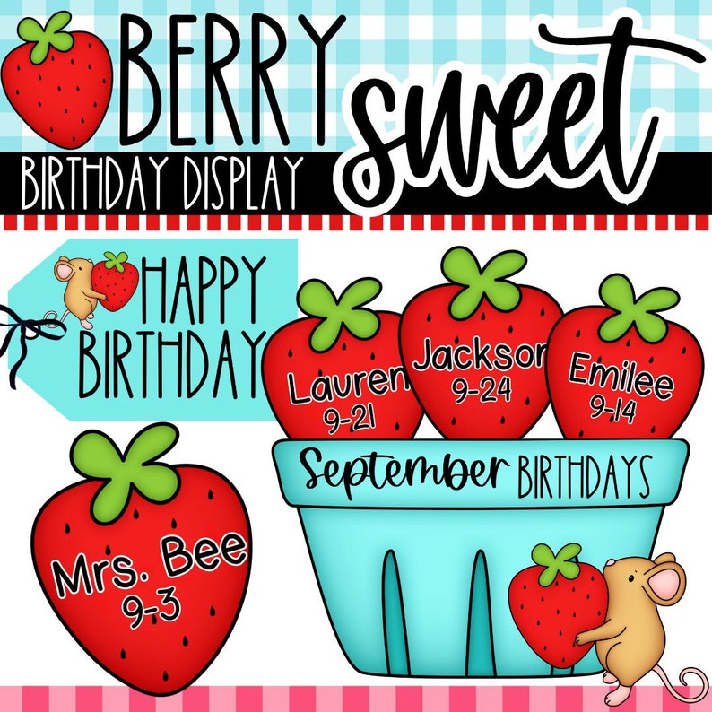 Birthday Bulletin Board Berry Sweet Theme - Etsy