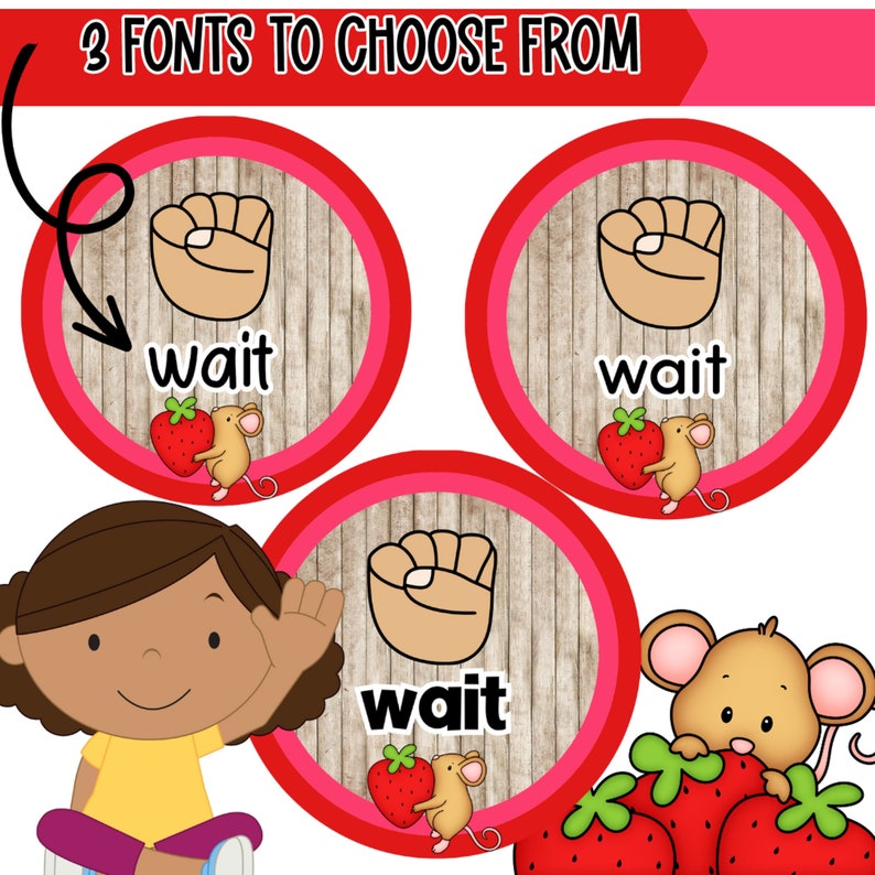 Hand Signal Posters for Classroom Management | Berry Sweet Theme - Etsy