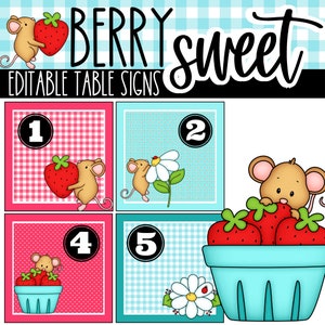 Berry Sweet Strawberry Classroom Decor Set ONE With EDITABLE Elements ...