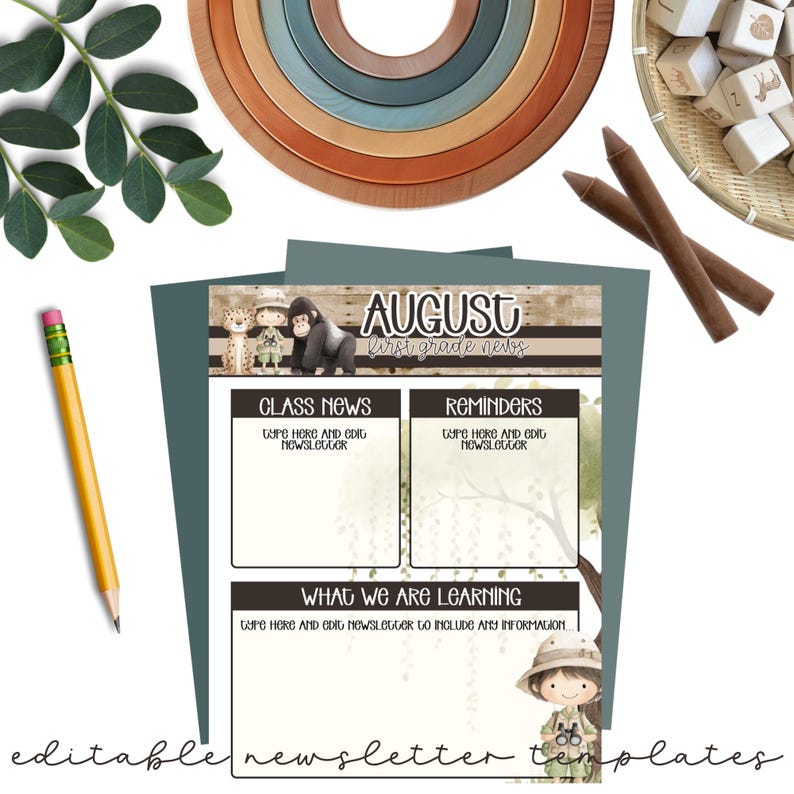 Jungle Themed Newsletter Template | Editable Canva and Powerpoint ...