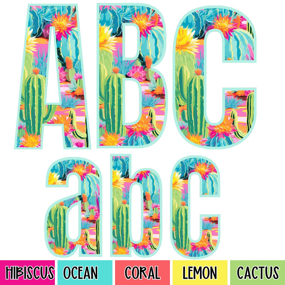 Bulletin Board Letters and Numbers | Preppy Succulent Theme - Etsy