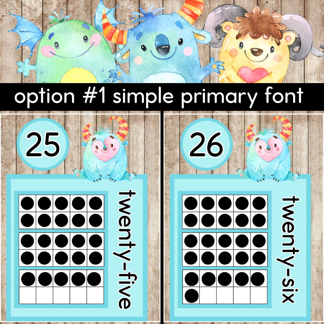 Number Posters 0-30 With Ten Frames, Number Words and Numbers - Etsy