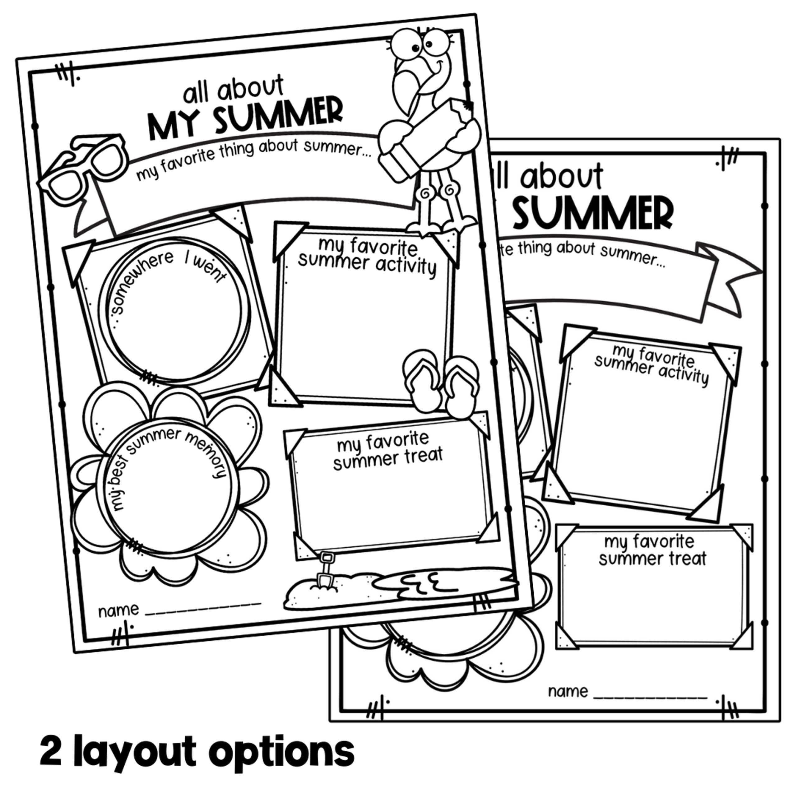 Back to School Activity | All About My Summer - Etsy