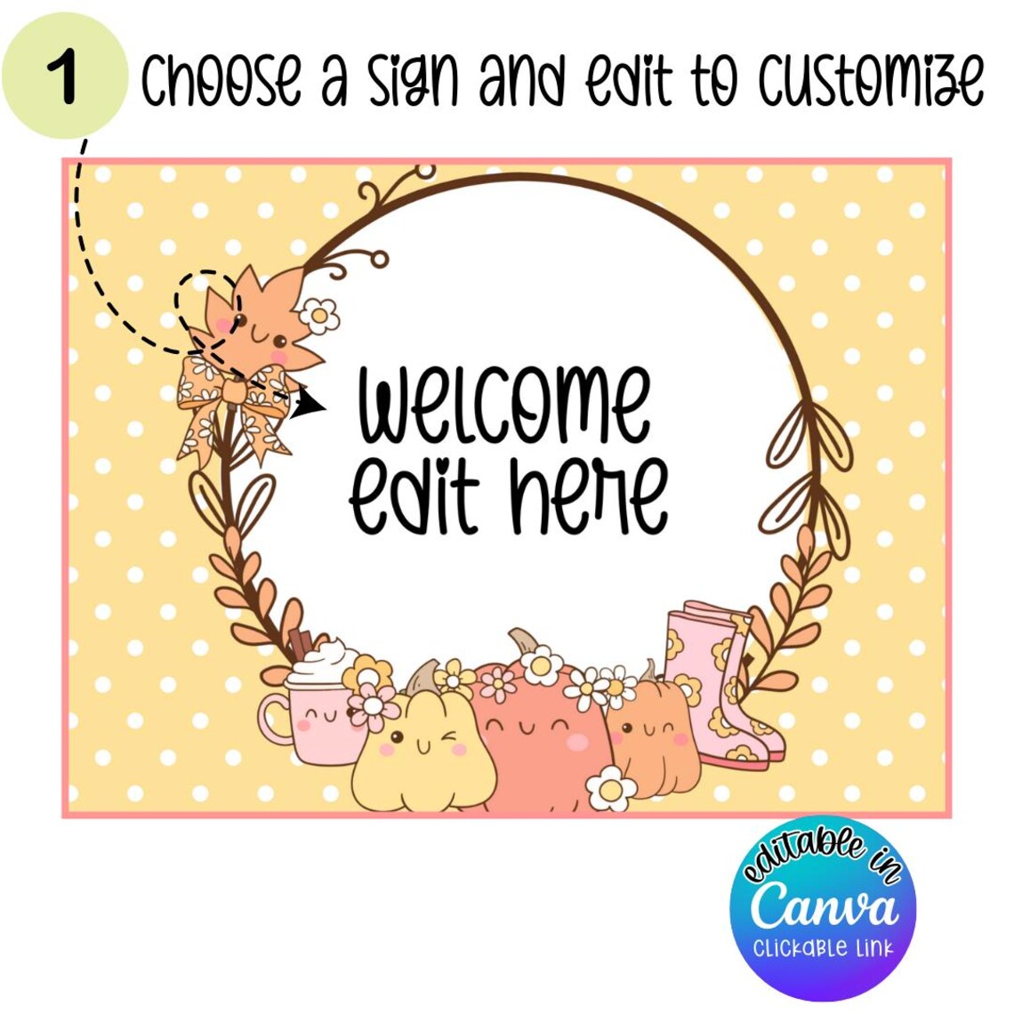 Fall Door Decor | Fall Bulletin Board Set EDITABLE in CANVA - Etsy