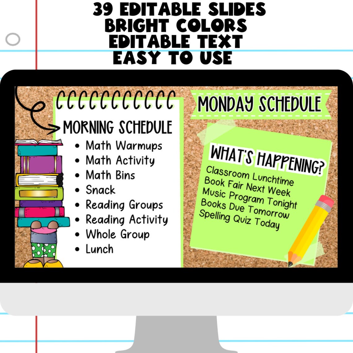 Daily Slides | Slide Templates | EDITABLE in CANVA and Google - Etsy