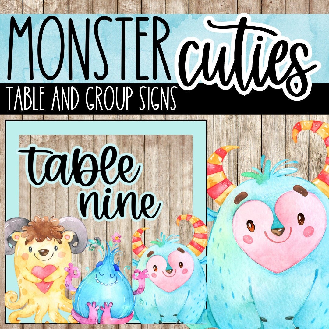 Monster Cuties Classroom Table and Group Signs - Etsy
