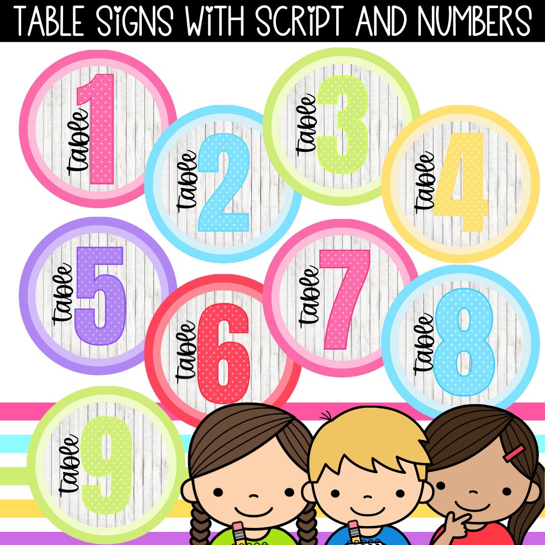 Cute Classroom Table and Group Signs for Classroom Management Polka Dot ...