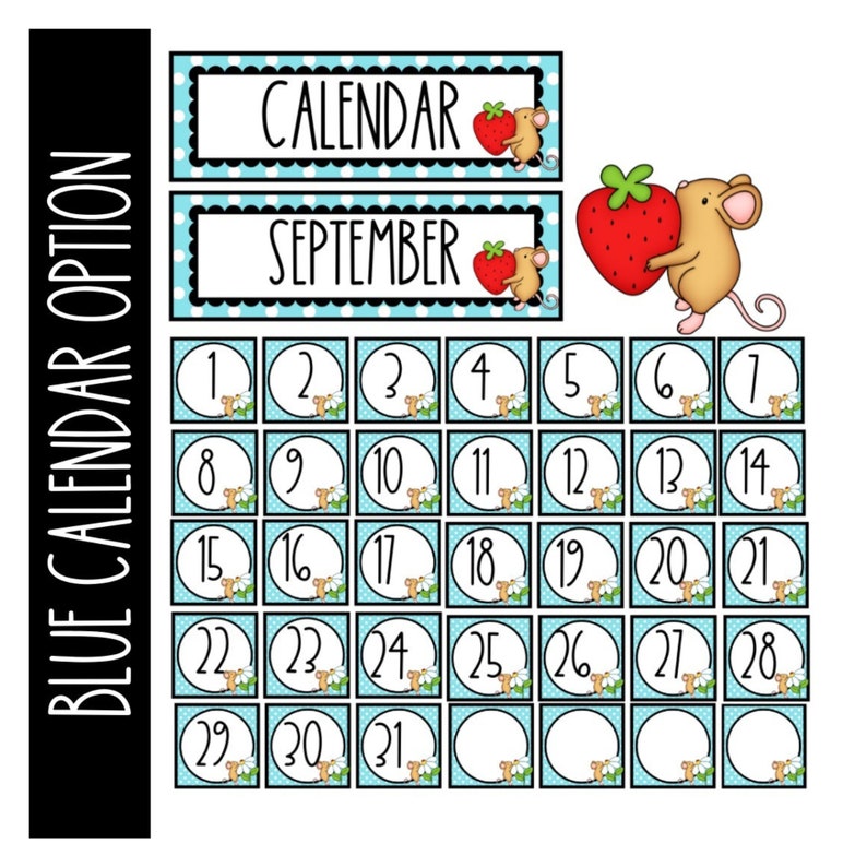 Berry Sweet Classroom Calendar With Weather Chart, Seasons Chart and ...