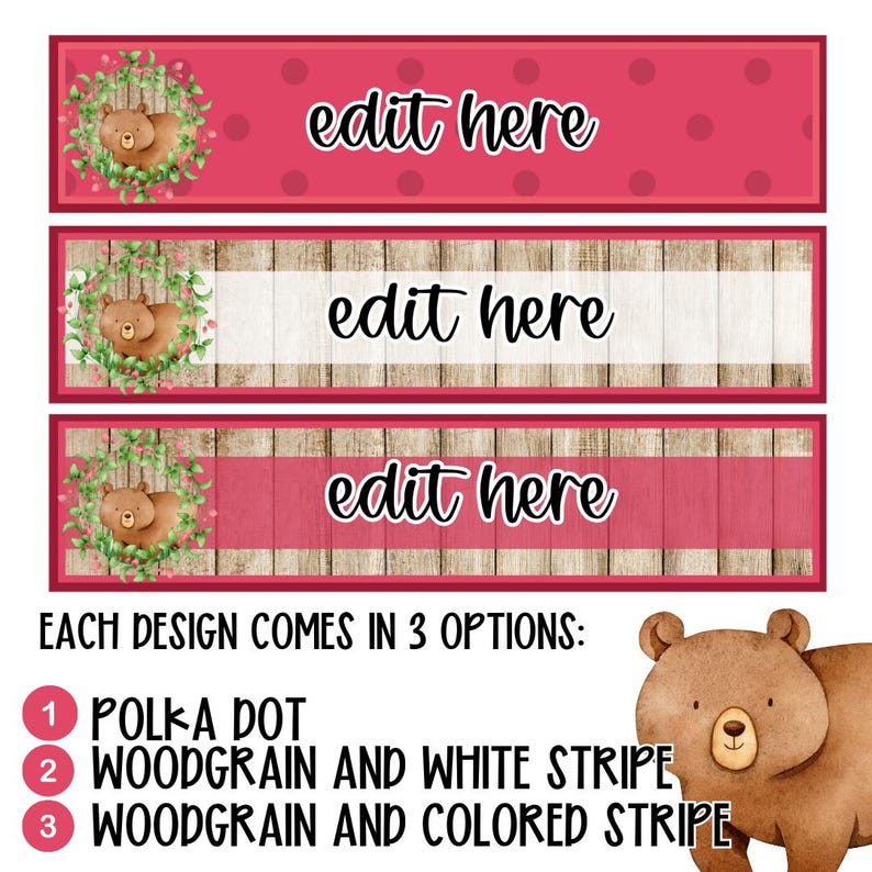 Woodland Animal Labels | EDITABLE in CANVA - Etsy