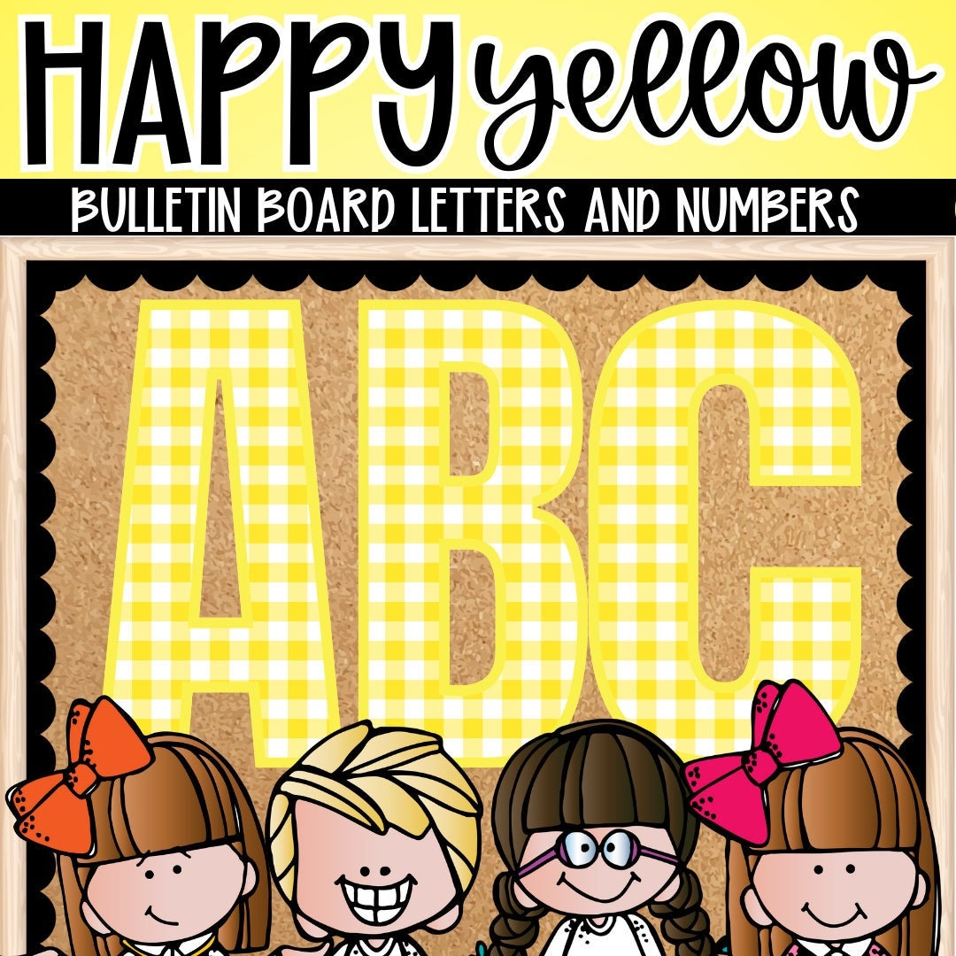 Bulletin Board Letters | Bulletin Board Buntings and Pennants | Yellow ...